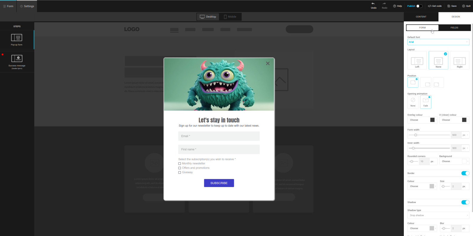 About Pop-up forms | Customize the design and content of your pop-up ...