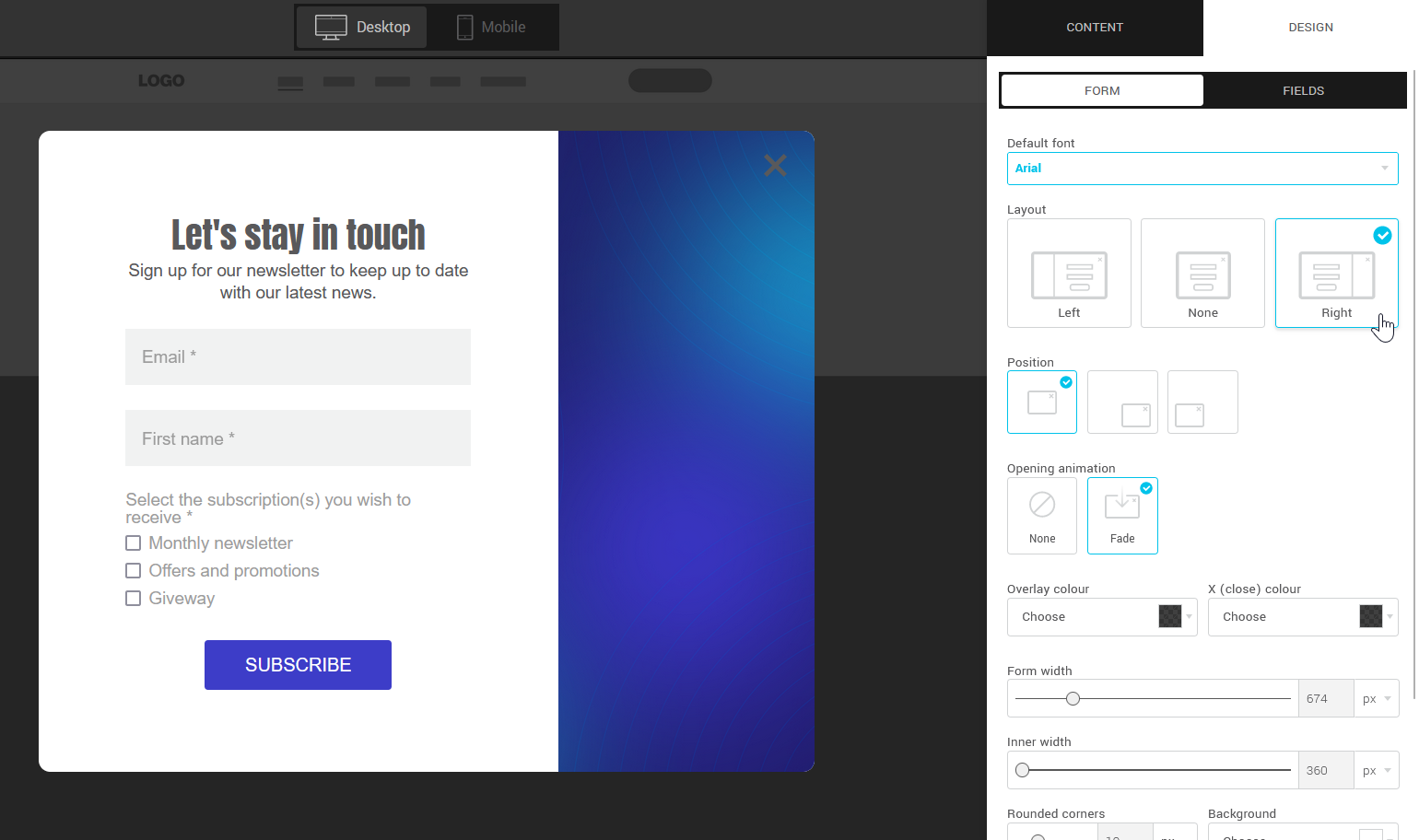 About Pop-up forms | Customize the design and content of your pop-up ...